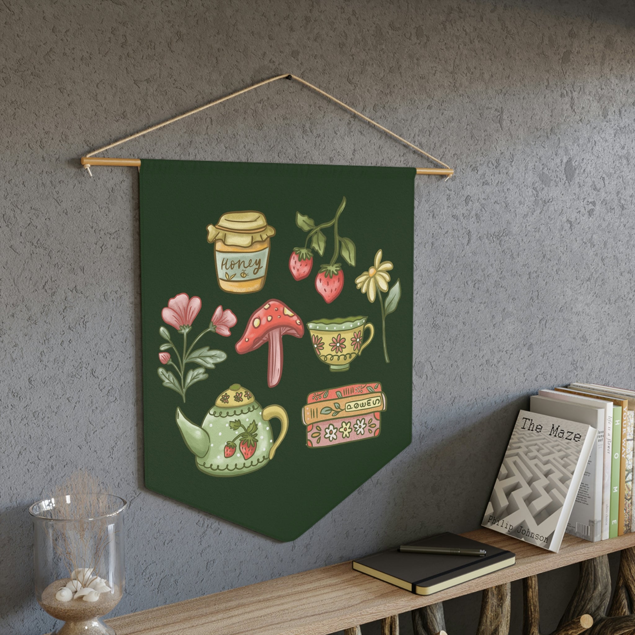 Cottagecore Wall Hanging Spring Pennant Tea Wall Art - Etsy