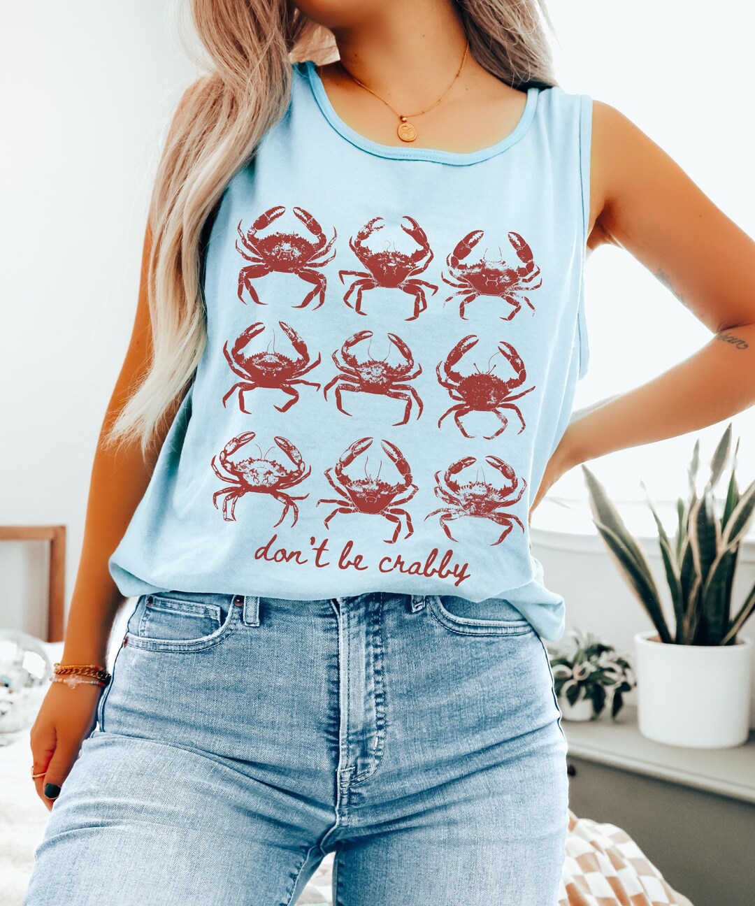 Don't Be Crabby Tank Top, Comfort Colors® Tank Top, Crabs Tank Top ...