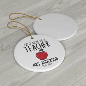 First Year as A Teacher Ornament, Personalized Teacher Ornament, New ...