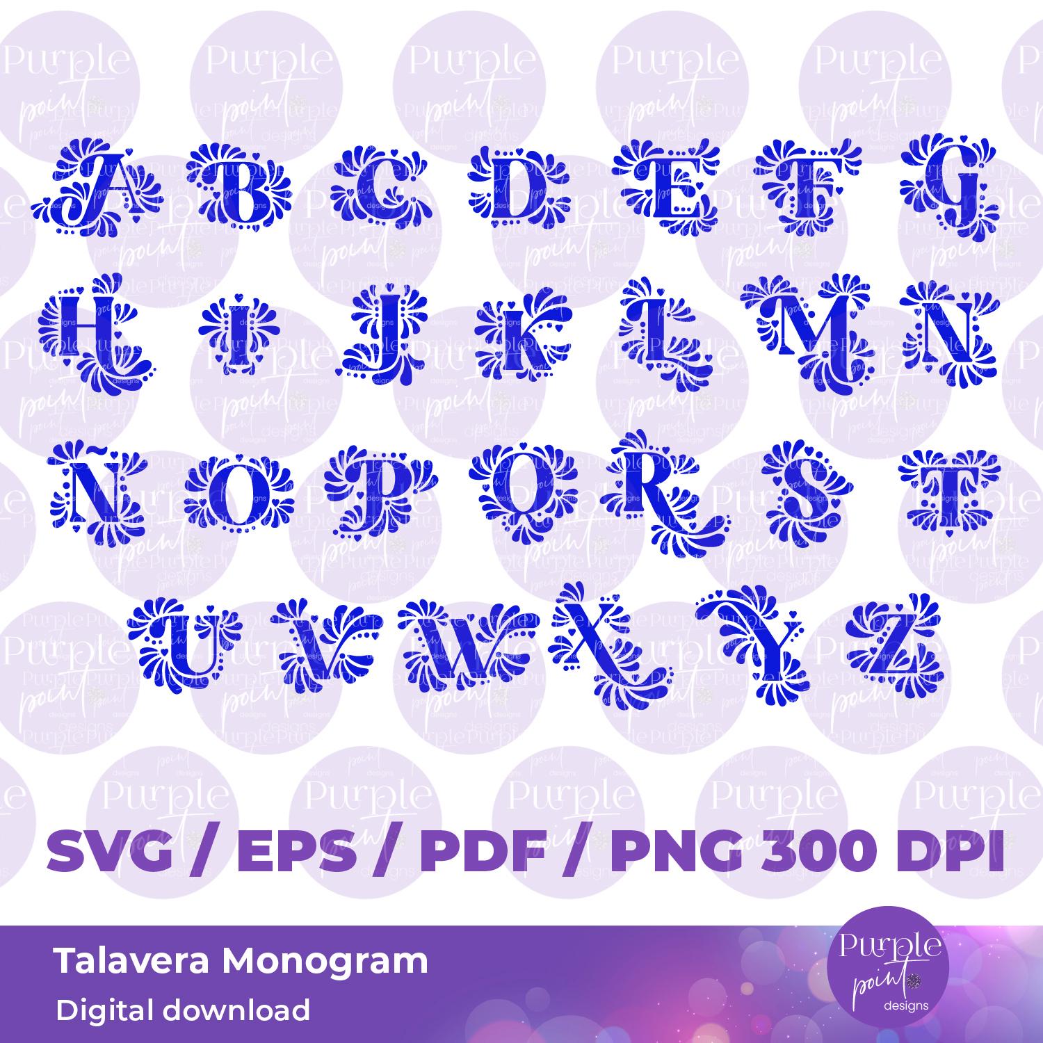 Talavera Monogram Alphabet SVG | Mexican Initial Lettering | Monogram ...