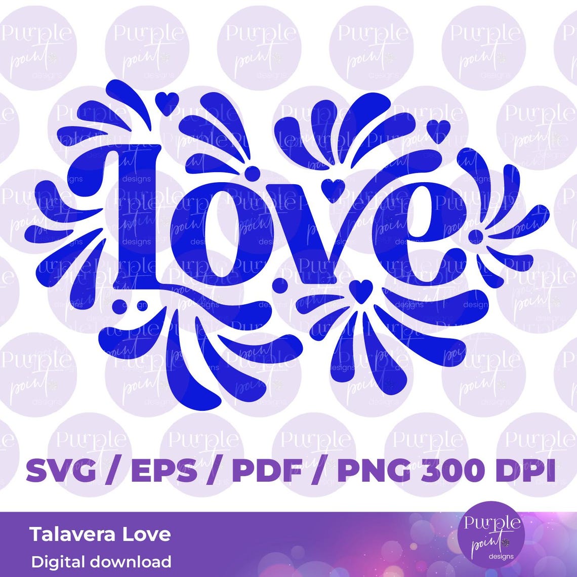 SVG Mexican Talavera Heart, Talavera SVG, Instant Download, Heart ...
