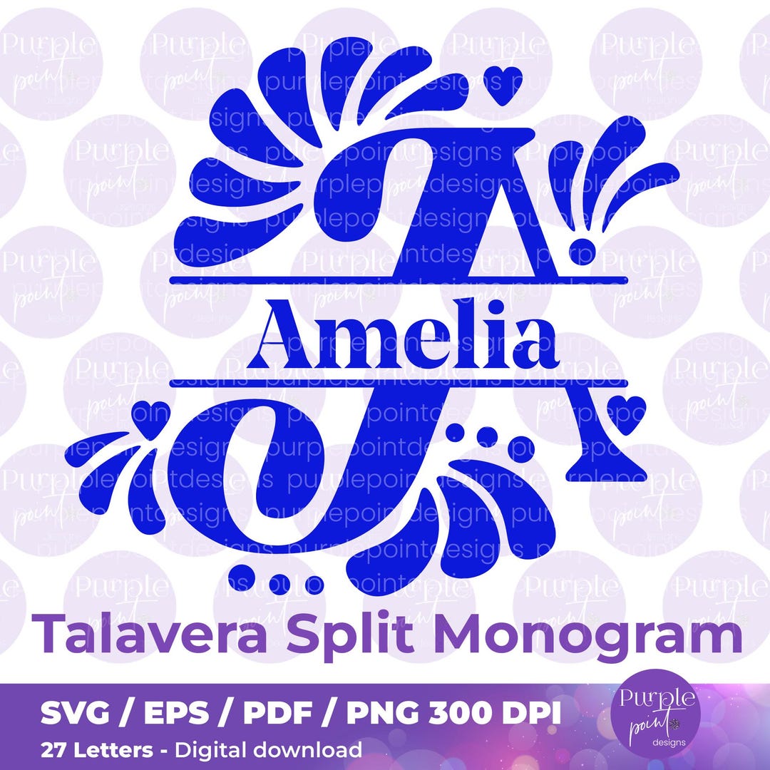 Talavera Monogram Alphabet SVG | Mexican Initial Lettering | Monogram ...