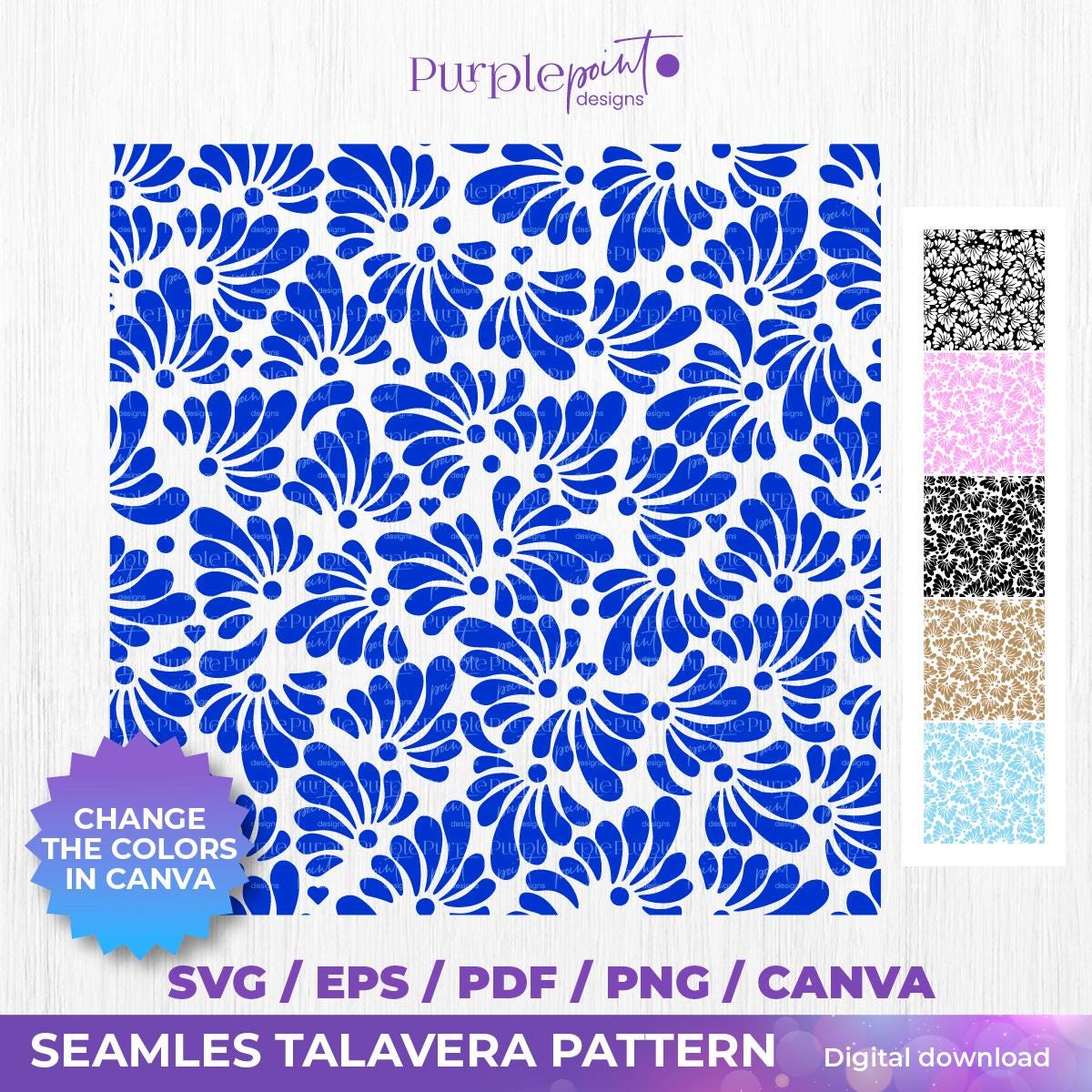 SEAMLESS SVG Mexican Talavera Pattern, Talavera SVG, Instant Download ...