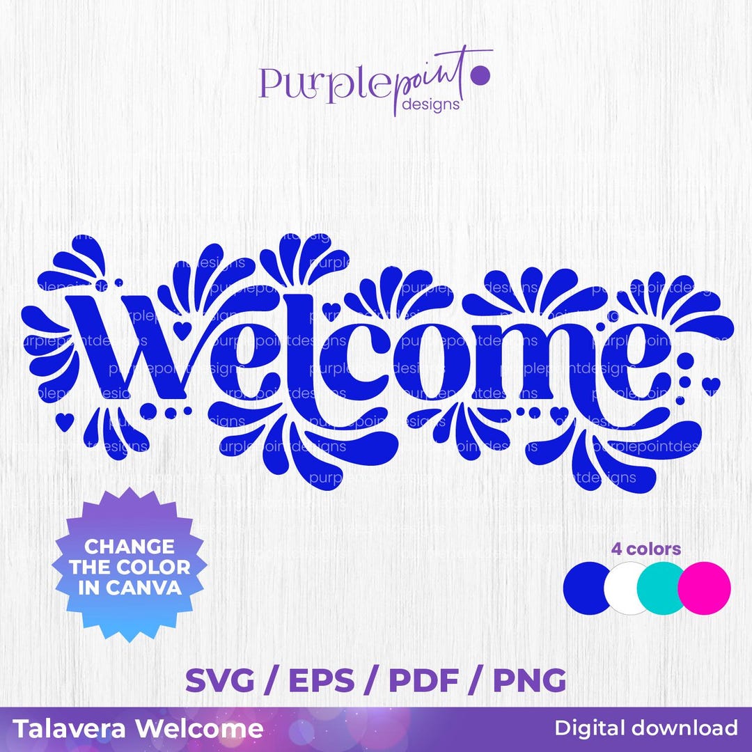 Welcome Sign Talavera Svg, Home Decorer, Mexican Talavera Svg, Wall ...