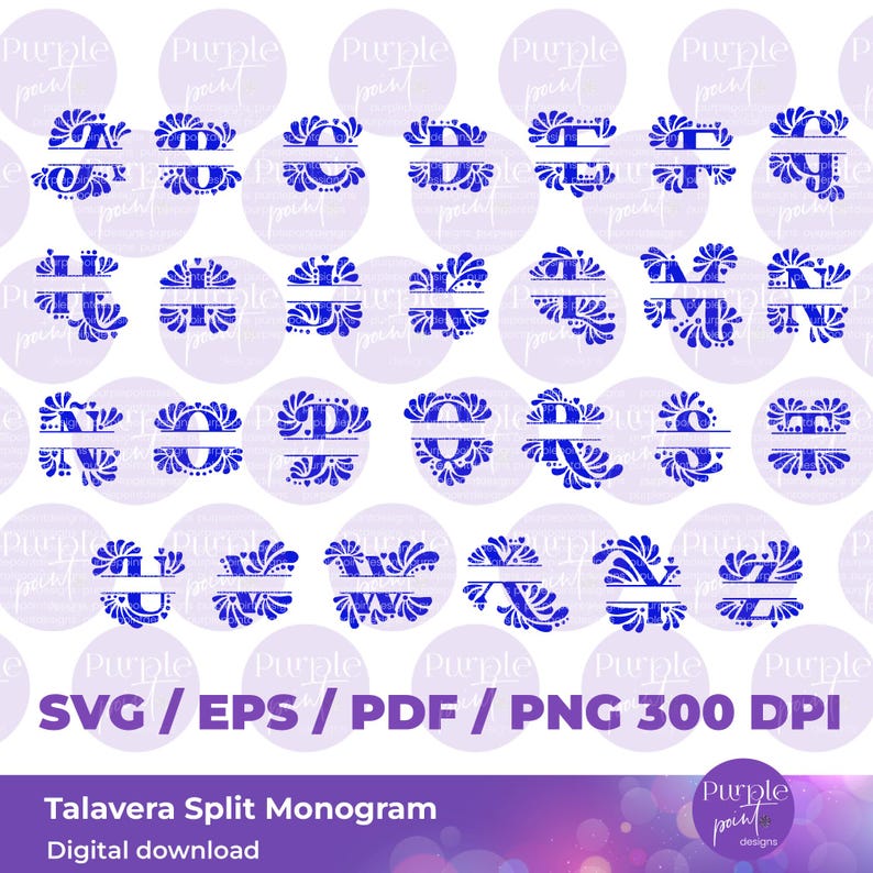 Talavera Monogram Alphabet SVG | Mexican Initial Lettering | Monogram ...