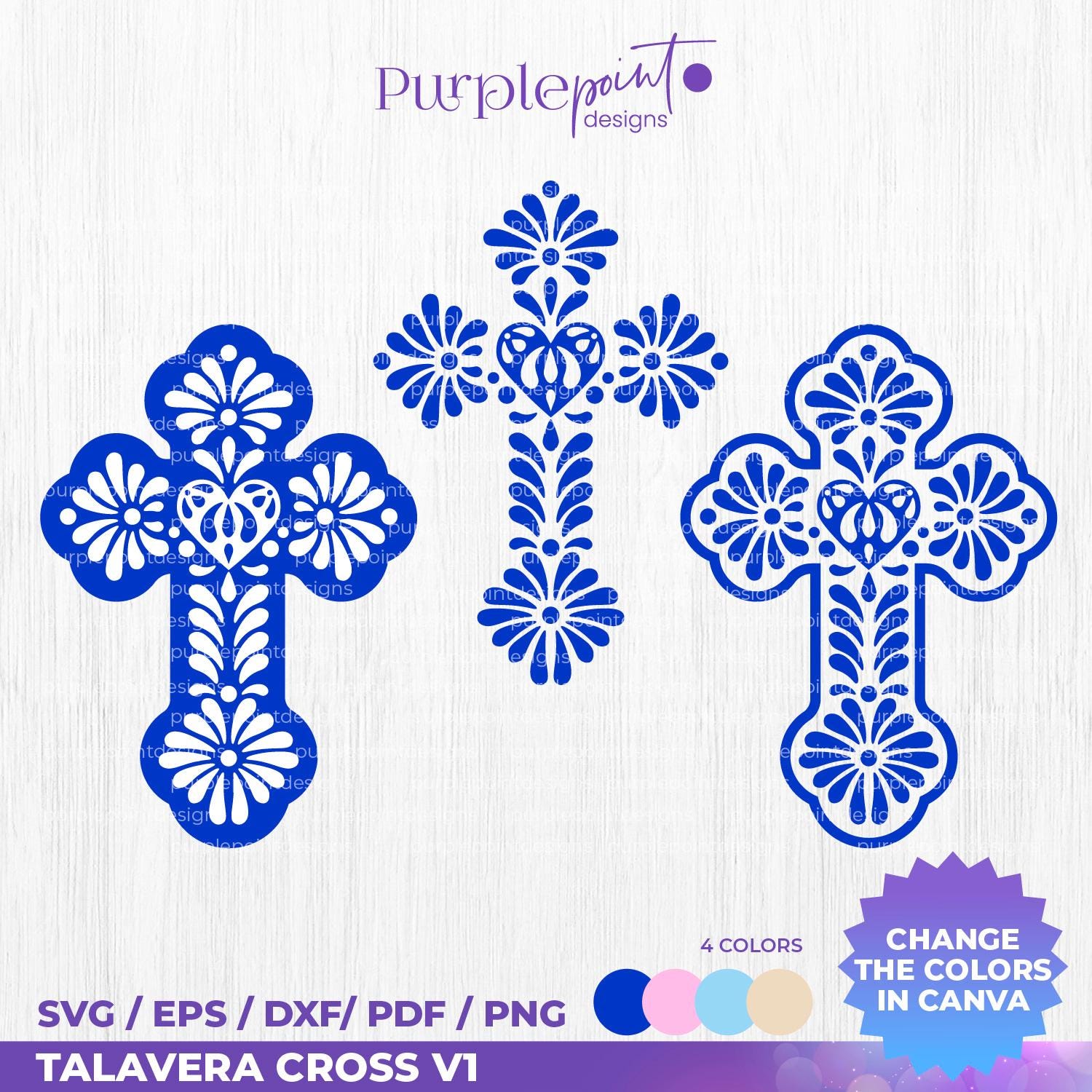 Cross Talavera Svg, Cross Decoration, Baptism Crosses, Mexican ...