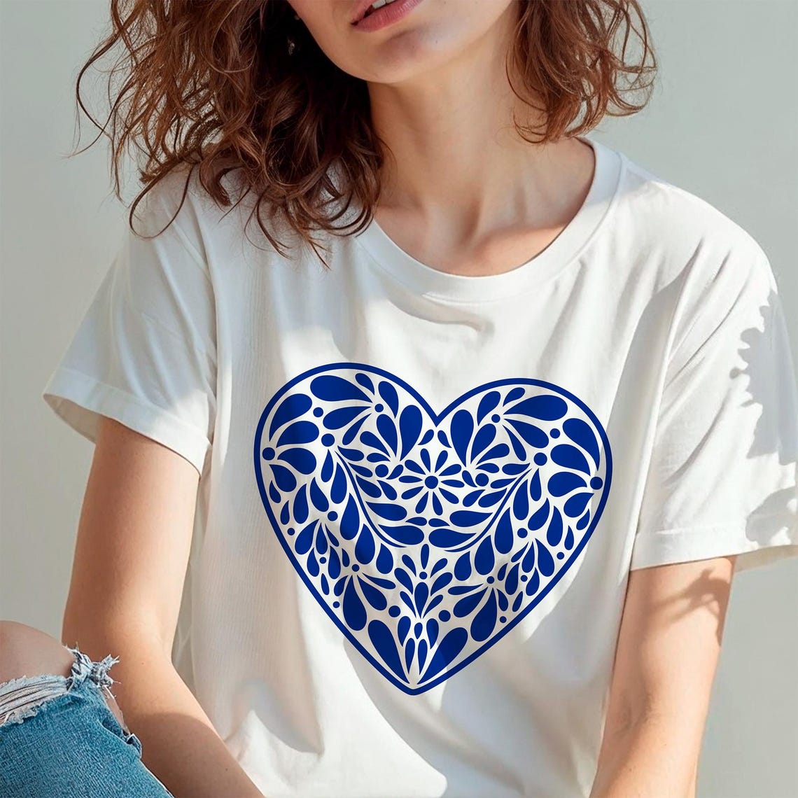 SVG Mexican Talavera Heart, Talavera SVG, Instant Download, Heart ...