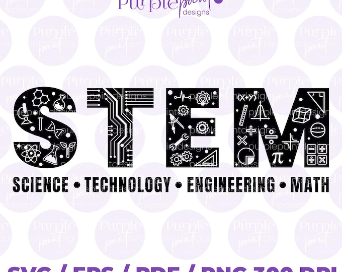 STEM Svg, Stem Logo, Stem Circuit Logo, Science Technology Engineering ...