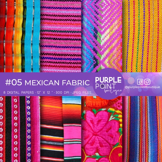 Mexican Fabric Digital Paper Mexican Art Download Mexican - Etsy