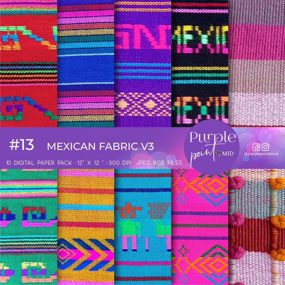 Mexican Fabric Digital Paper, Mexican Art Download, Mexican Digital ...
