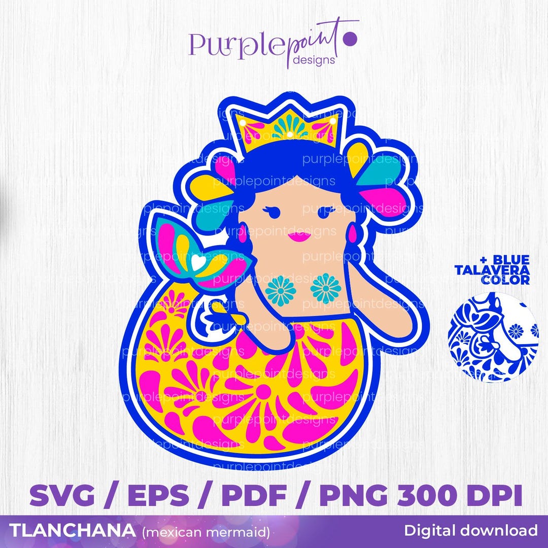 Mexican Mermaid SVG, Tlanchana, Mexican Decorations, Talavera Svg ...
