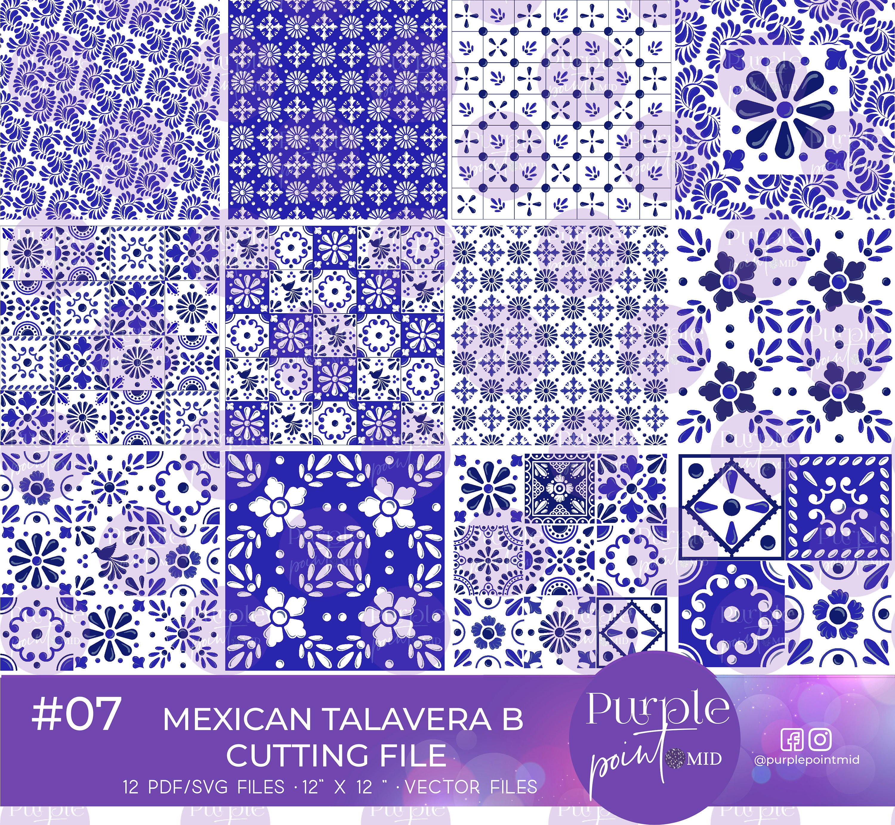 SVG Mexican Talavera, Svg Talavera Tiles, Digital SVG, Digital Download ...