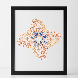 Explosion of Flames Art, Flower of Fire Art, Printable, Digital ...