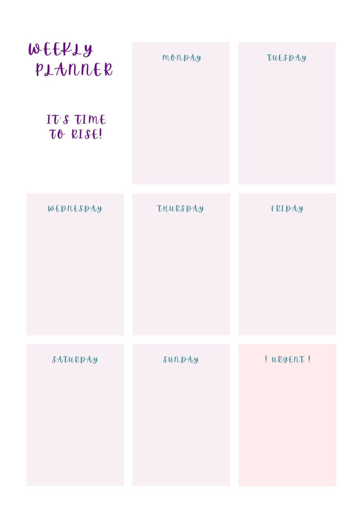 Weekly Undated Goal Planner, Printable, Digital Download, Pastel Colors ...