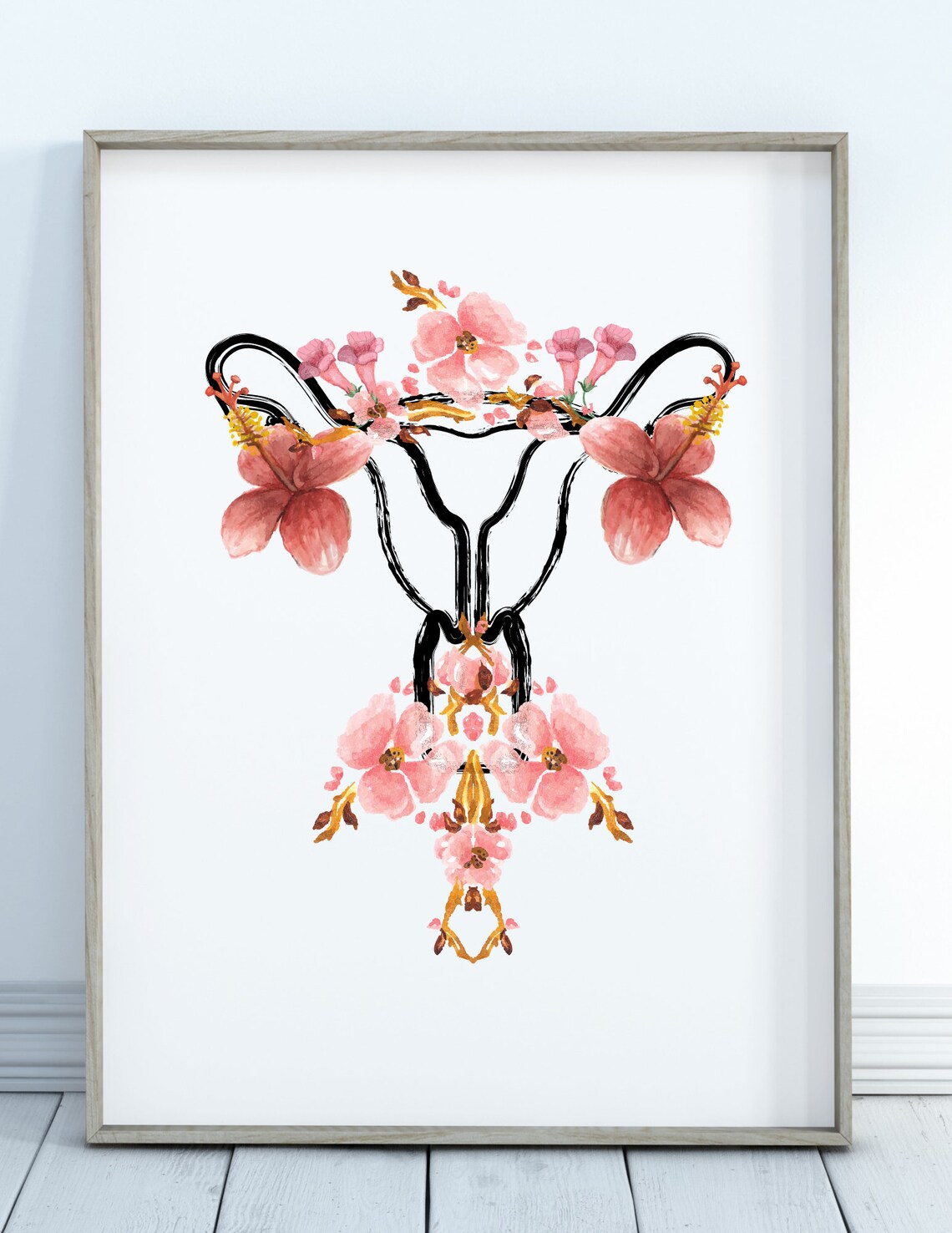 Uterus Anatomy Art, Flower Womb, Medical Art, Printable, Digital ...