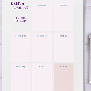 Weekly Undated Goal Planner, Printable, Digital Download, Pastel Colors ...