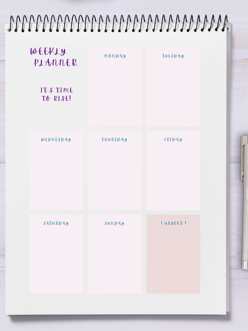 Weekly Undated Goal Planner, Printable, Digital Download, Pastel Colors ...