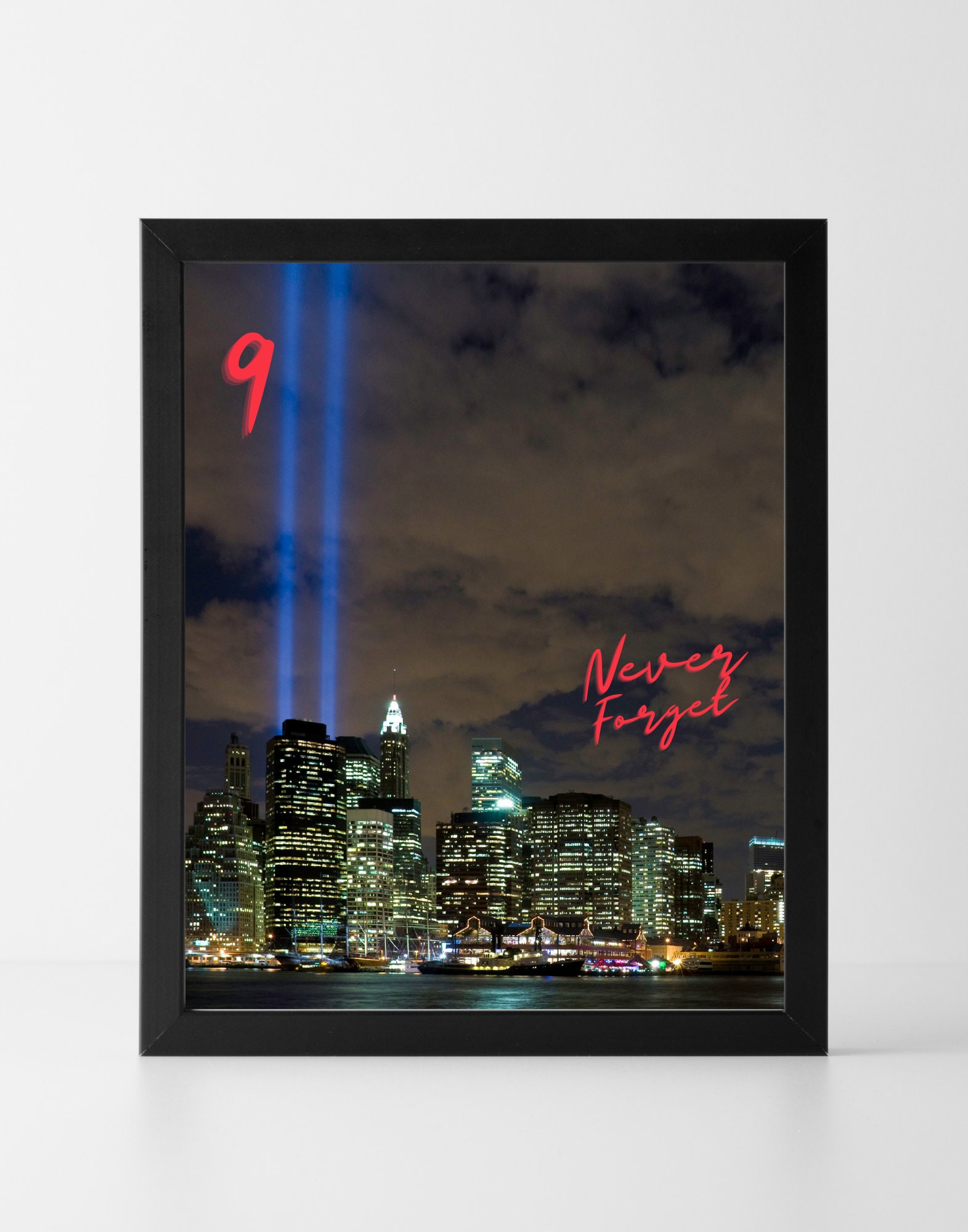 9/11 Never Forget Wall Art, Twin Towers Light, 11x14 Full Page, Color ...