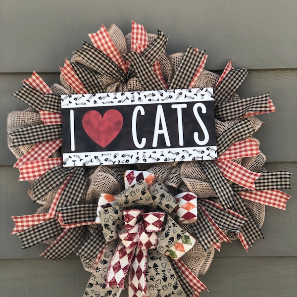 Cat Wreath - Etsy