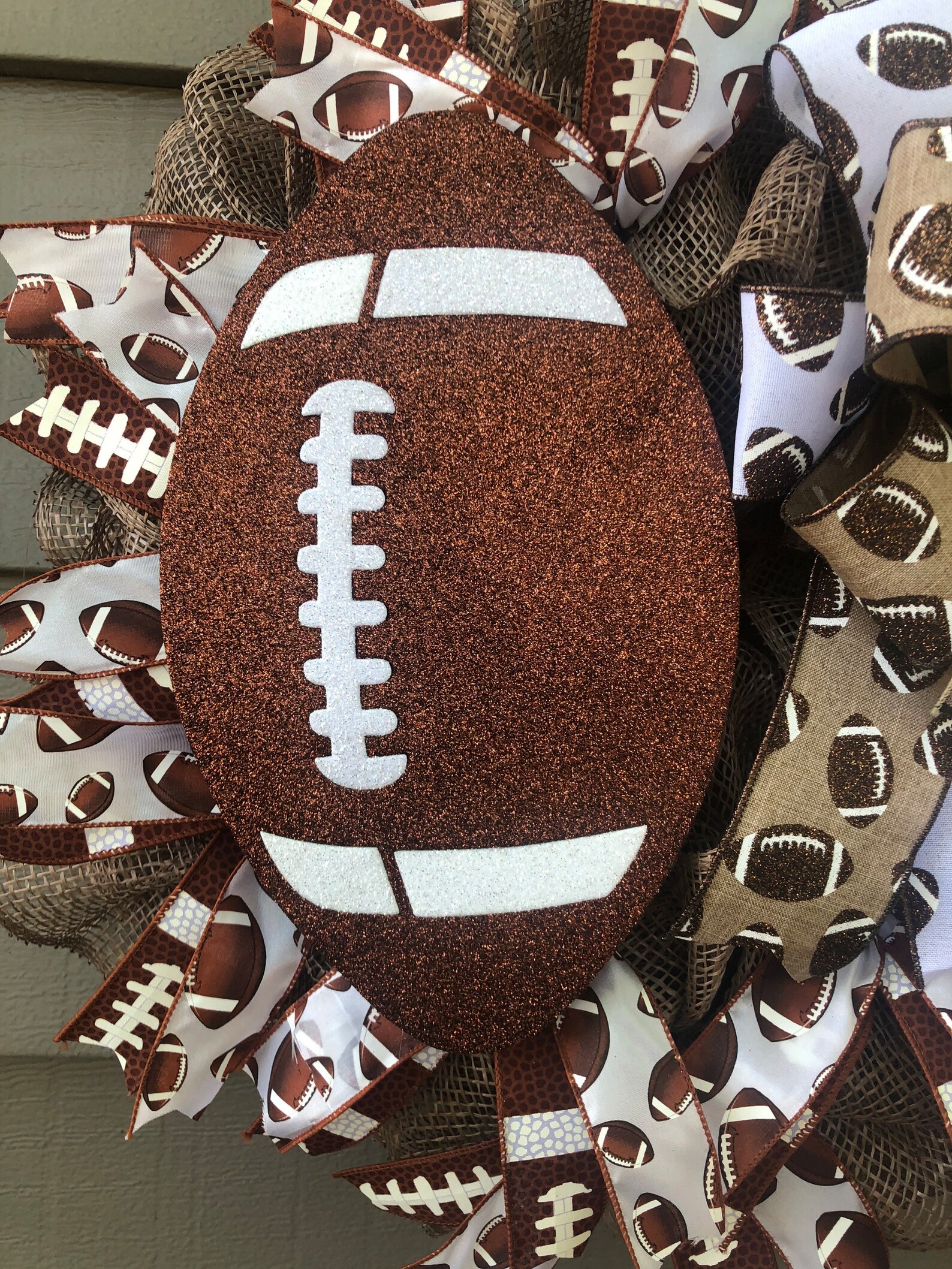 Football Wreath Football Door Wreath Fathers Day Gift - Etsy