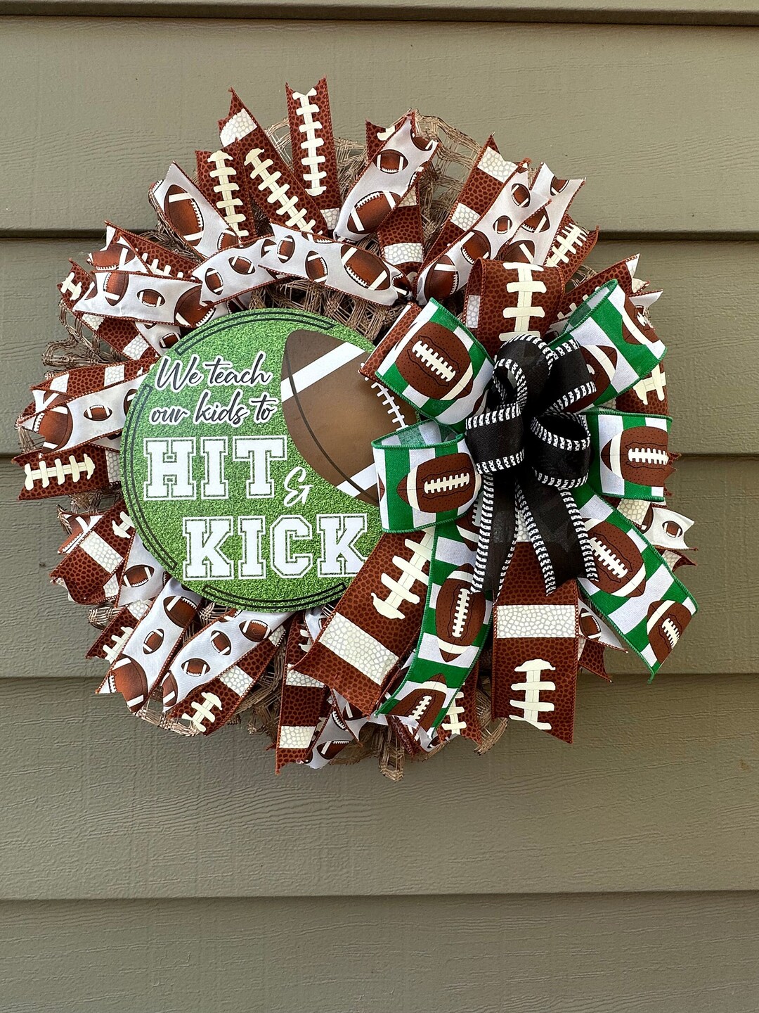 Football Wreath, Football Door Wreath, Father's Day Gift, Mancave Decor ...