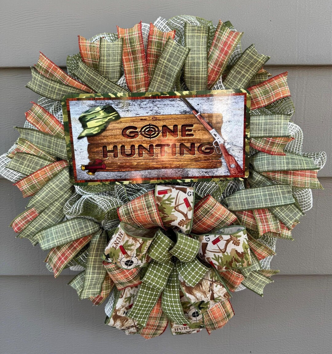 Deer Camp Wreath, Fall Wreath for Hunting, Deer Hunting Wreath, Cabin ...
