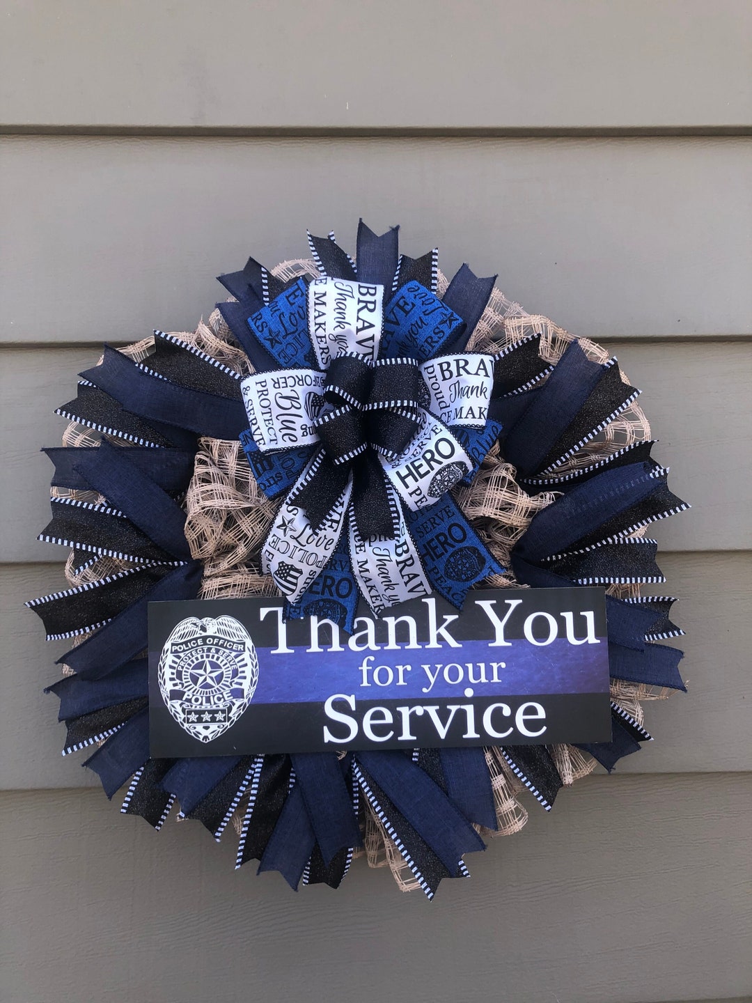 Police Wreath, Back the Blue Wreath, Peacemaker's Wreath, Police Door ...