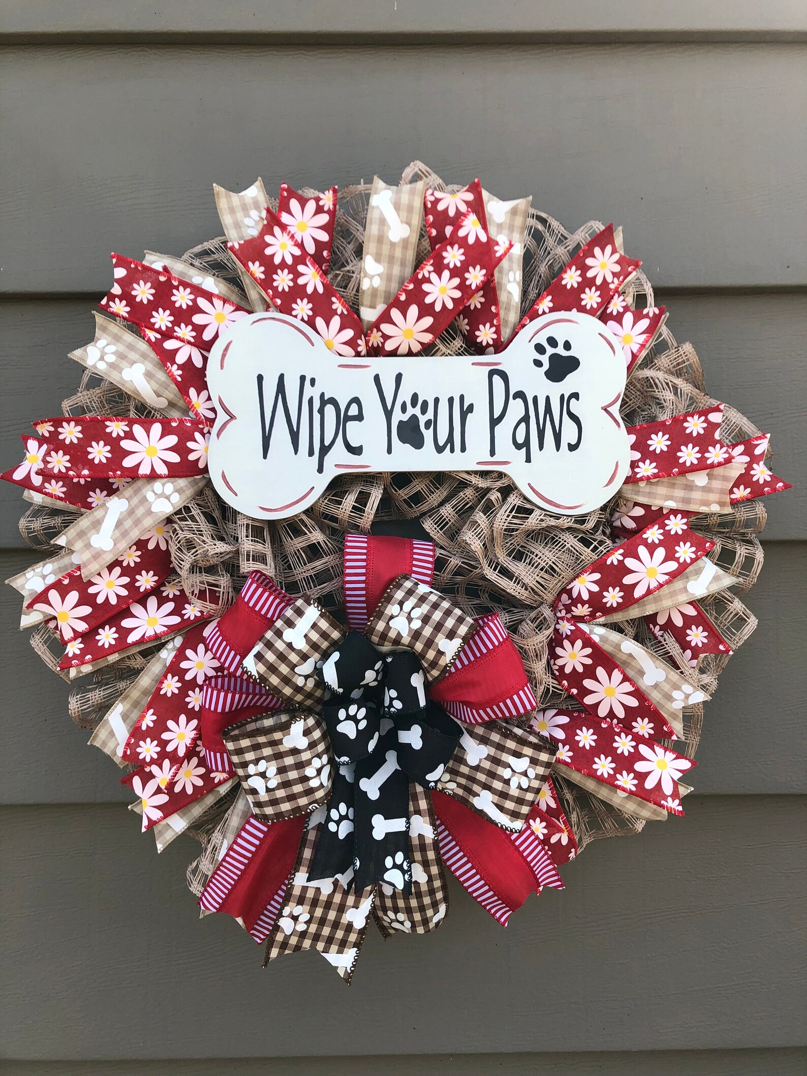 Dog Wreath, Front Door Decor, Dog Rescue Wreath, Dog Themed Wreath, Dog ...
