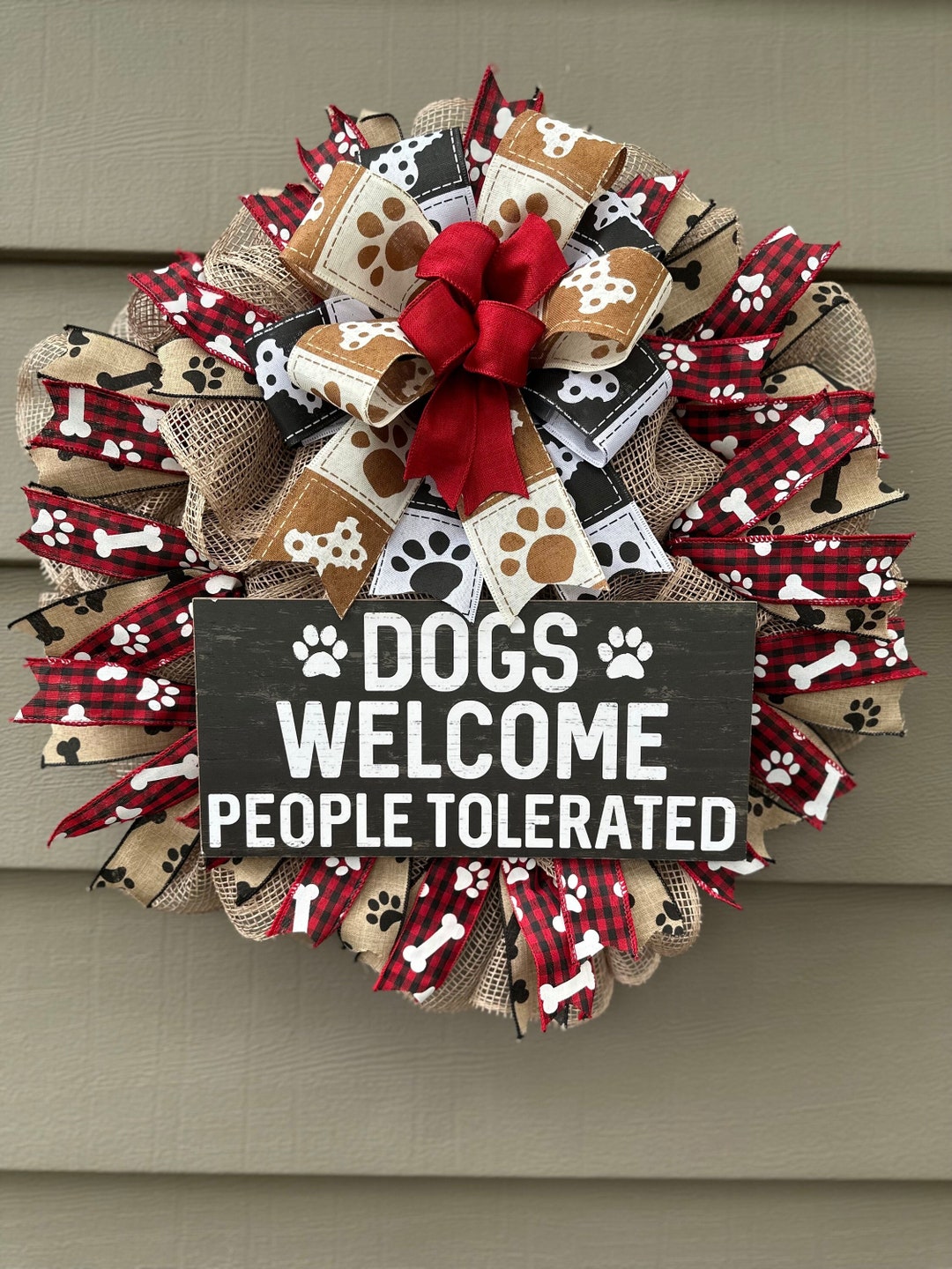 Dog Wreath Front Door Decor Love Dogs Dog Rescue Wreath - Etsy
