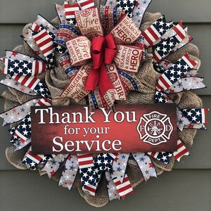 Firefighter Wreath, Firefighter Door Wreath, Support Firefighters ...