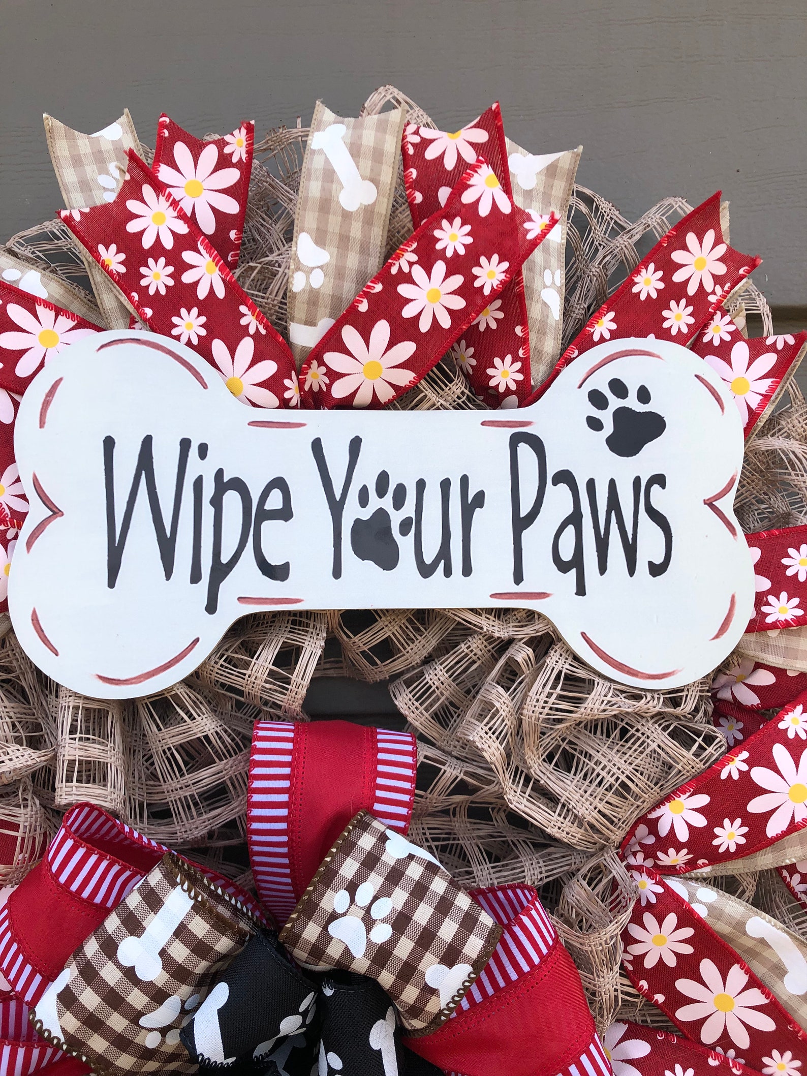 Dog Wreath, Front Door Decor, Dog Rescue Wreath, Dog Themed Wreath, Dog ...