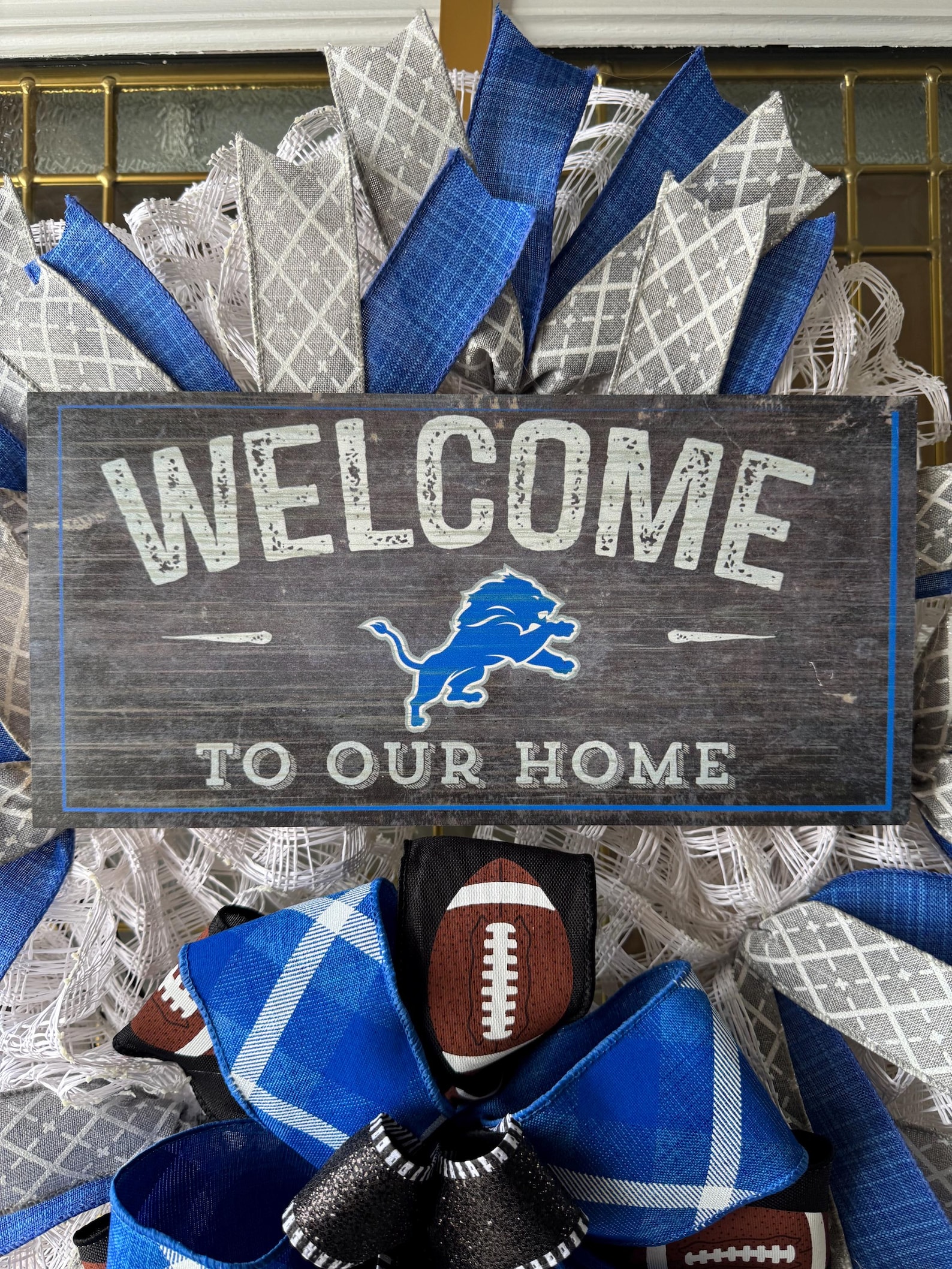 Detroit Lions Wreath, Lions Wreath, Father's Day Gift, Mancave Decor ...
