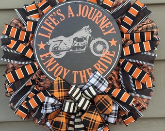 Harley Davidson Wreath, Harley Wreath, Harley Gift, Motorcycle Decor ...