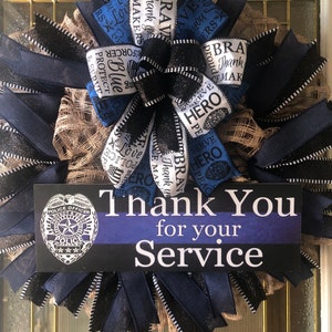 Police Wreath, Back the Blue Wreath, Peacemaker's Wreath, Police Door ...