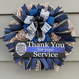 Police Wreath, Back the Blue Wreath, Peacemaker's Wreath, Police Door ...