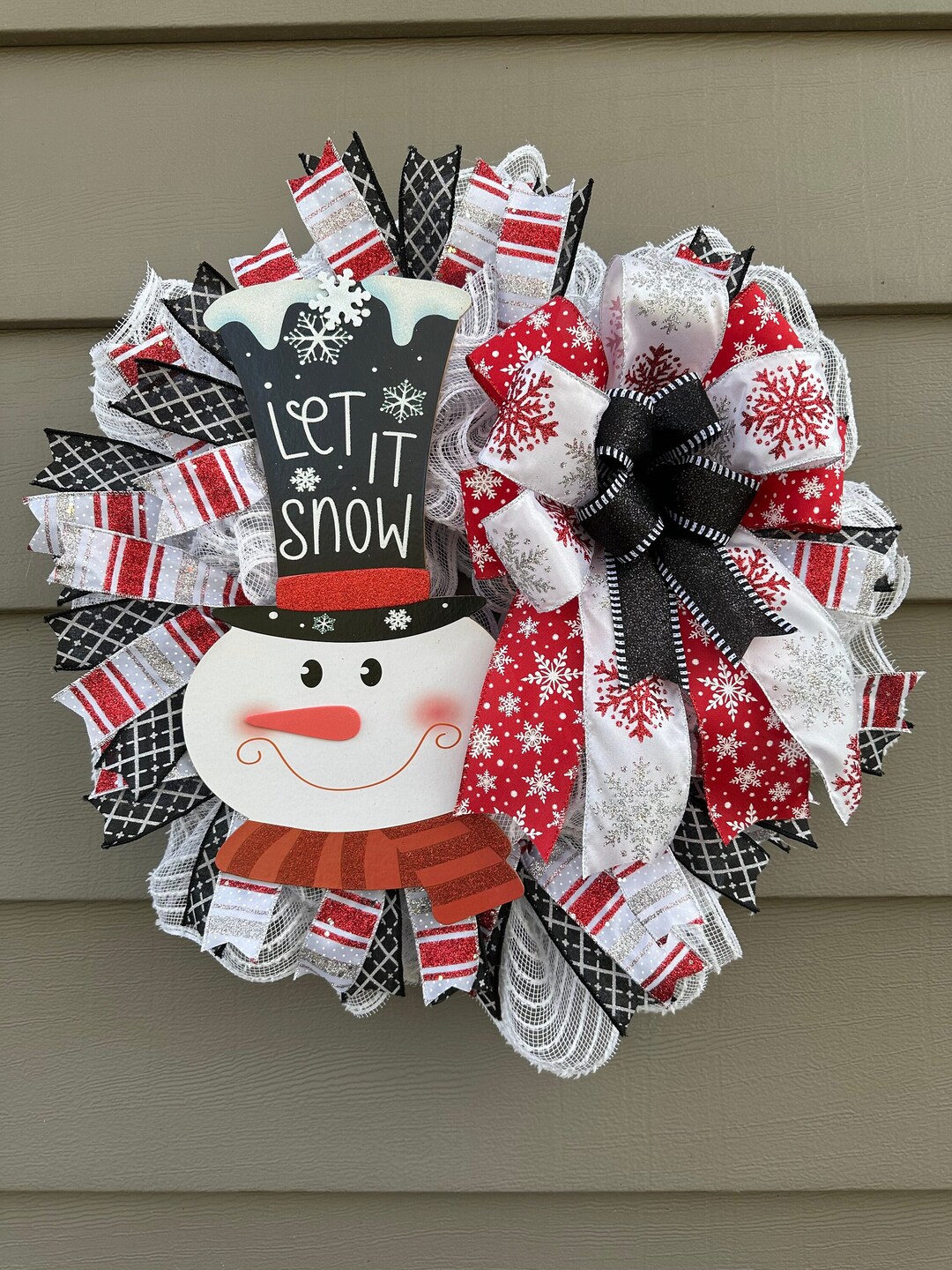 Winter Wreath, Holiday Wreath, Snowman Wreath, Holiday Decor, Christmas ...