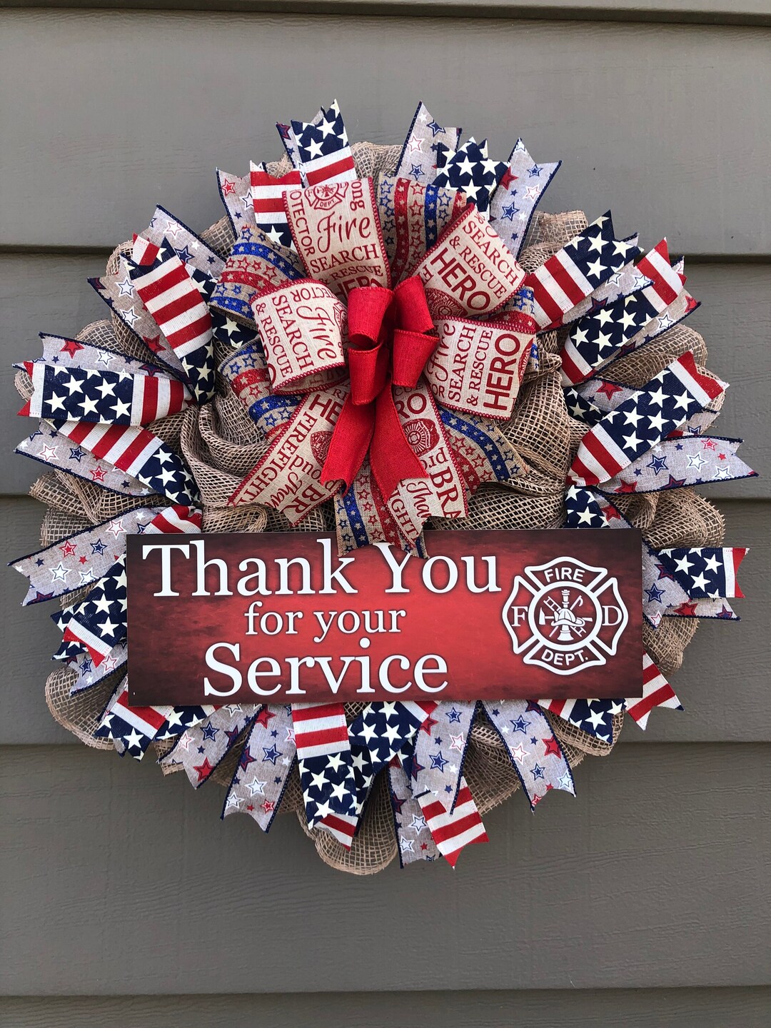 Firefighter Wreath, Firefighter Door Wreath, Support Firefighters ...
