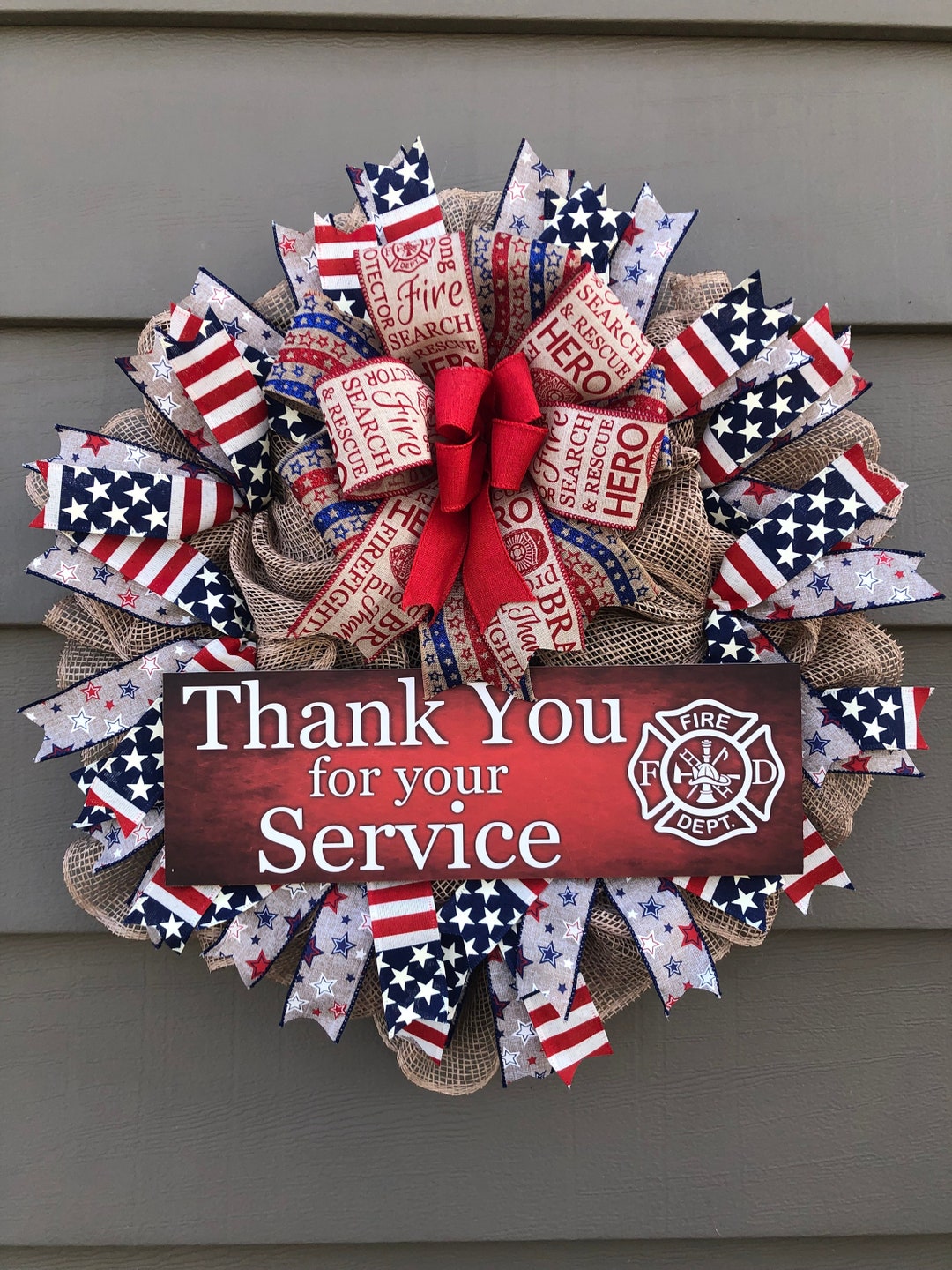 Firefighter Wreath, Firefighter Door Wreath, Support Firefighters ...