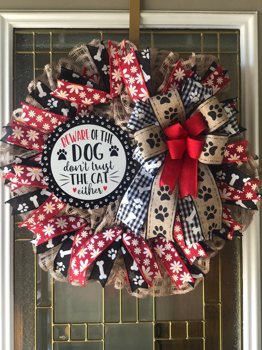 Dog Wreath Dog & Cat Wreath Dog Rescue Wreath Dog Themed - Etsy