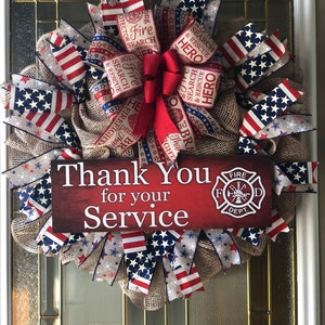 Firefighter Wreath, Firefighter Door Wreath, Support Firefighters ...