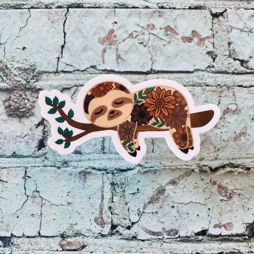 Hipster Sloth Vinyl Sticker Decals Decorative Matte Labels - Etsy