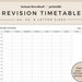 Revision Timetable Printable Set | Study Schedule | Weekly Timetable ...