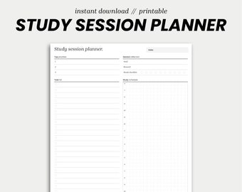 Pomodoro Technique Planner Printable Study Session (Download Now) - Etsy