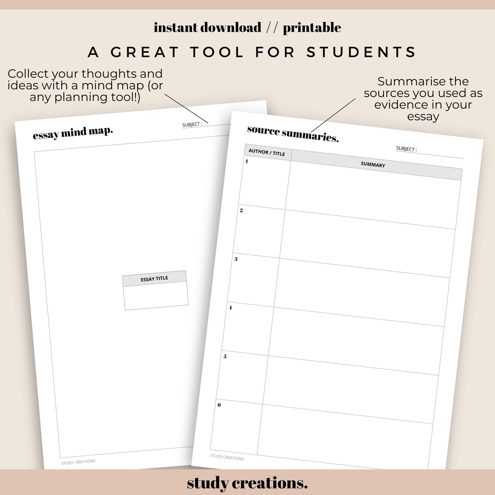 Essay Planner Printable Pack for Students Essay Writing - Etsy