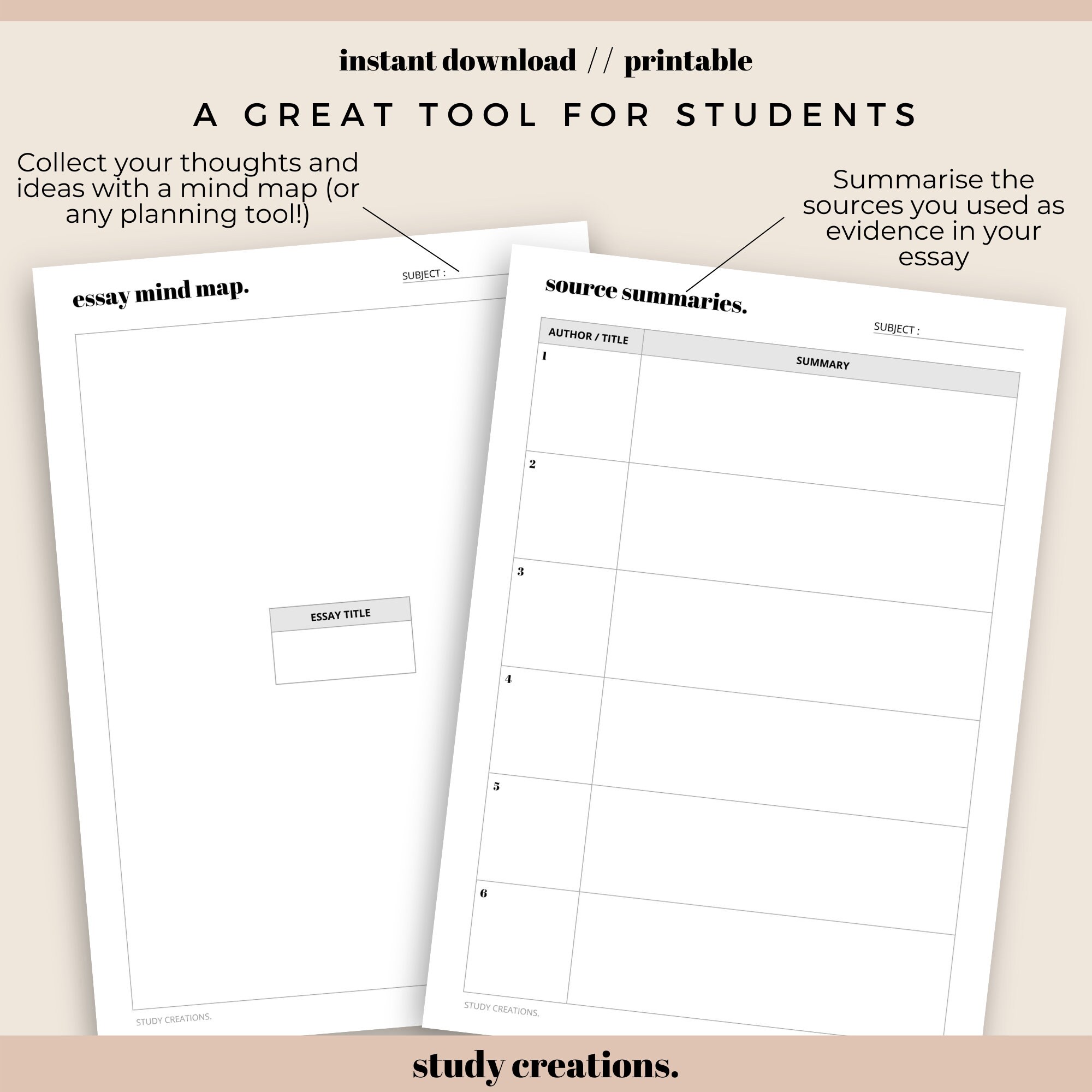 Essay Planner Printable Pack for Students Essay Writing - Etsy