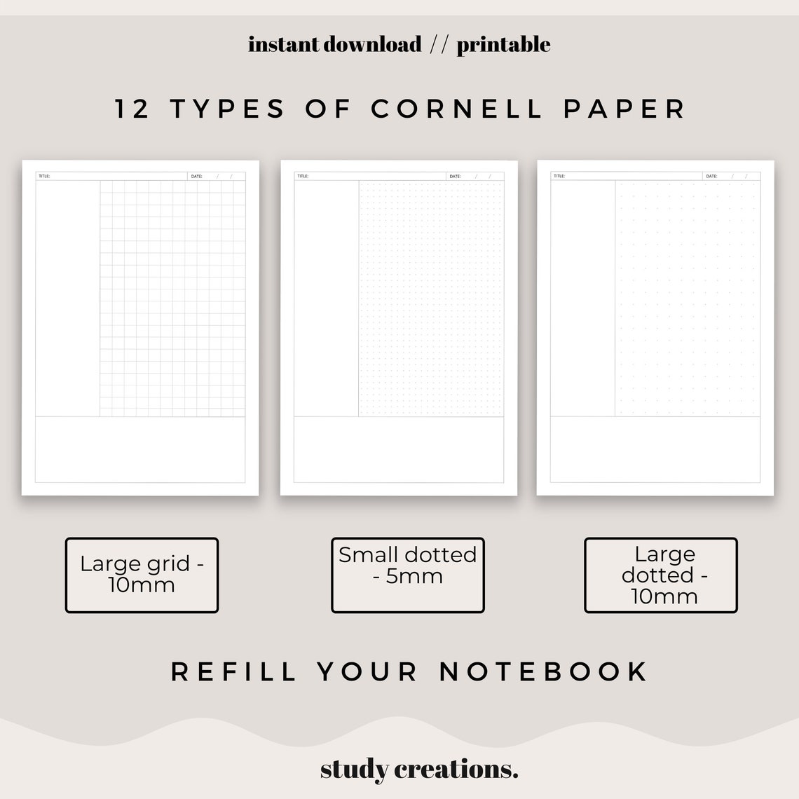 Cornell Note-taking Paper Printable Pack Student Printables - Etsy UK