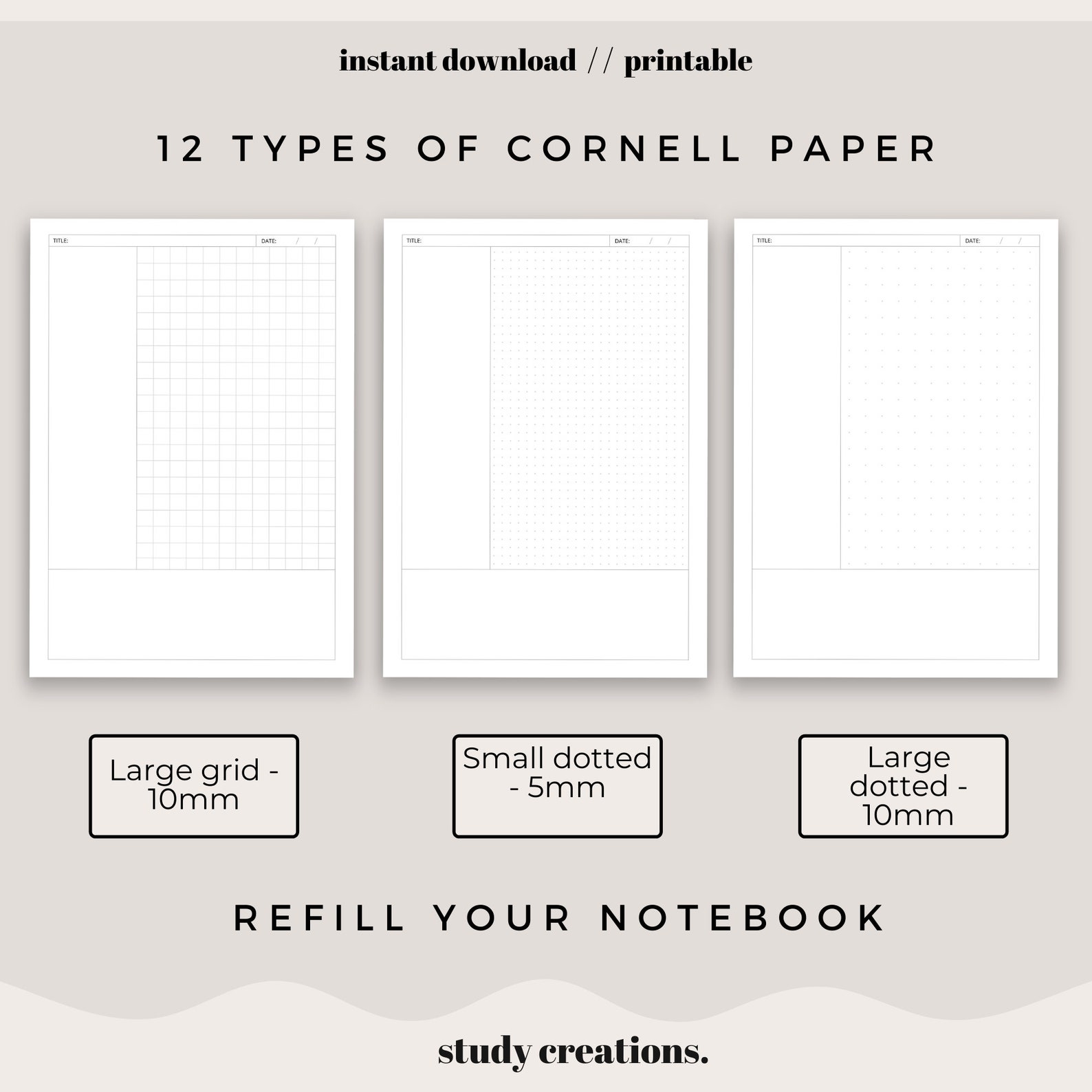 Cornell Note-taking Paper Printable Pack | Student Printables | Cornell ...