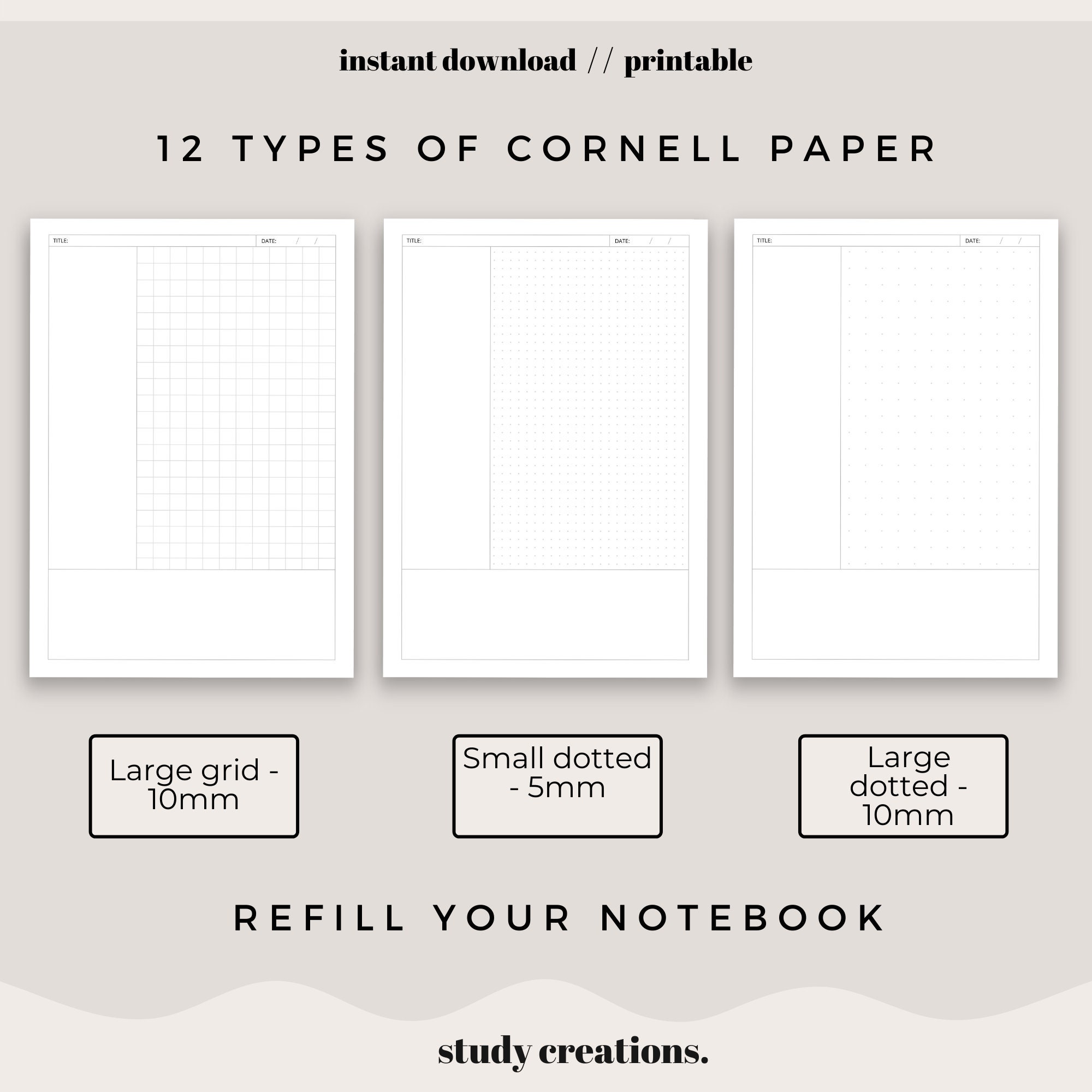 Cornell Note-taking Paper Printable Pack | Student Printables | Cornell ...