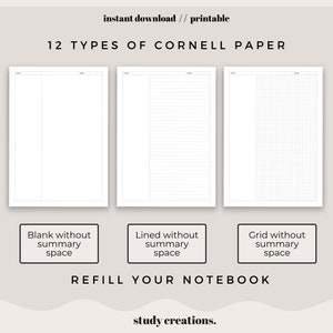 Cornell Note-taking Paper Printable Pack | Student Printables | Cornell ...