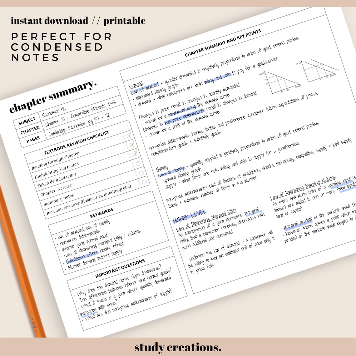 Chapter Summary Sheet for Students Summary and Revision - Etsy Canada